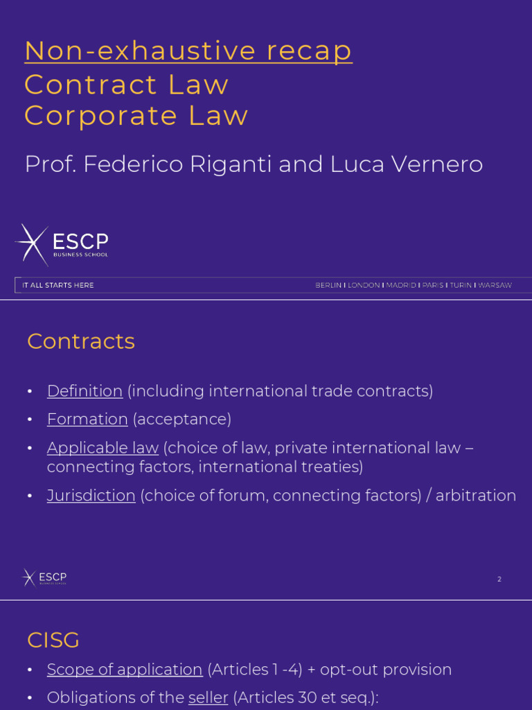 Contract and Corporate Law Overview | PDF