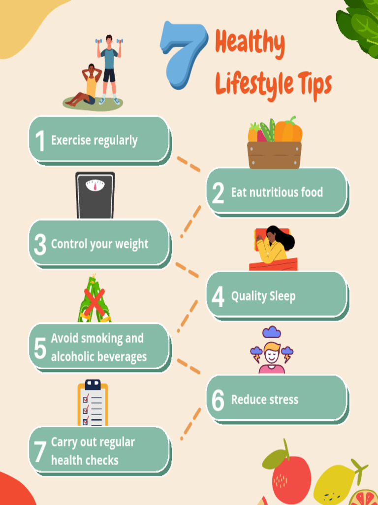 Colorful Healthy Lifestyle Tips Instagram Post | PDF