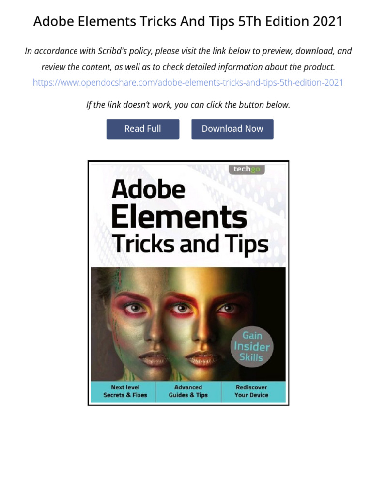 Adobe Elements Tricks and Tips 5th Edition 2021 | PDF