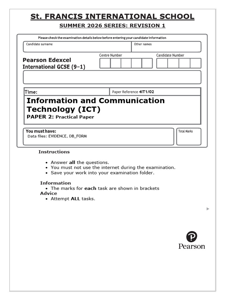 Edexcel GCSE ICT Summer 2026 Exam Guide | PDF | Data | Computing