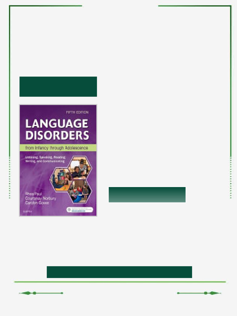 Language Disorders from Infancy Through Adolescence 5th Edition Rhea ...