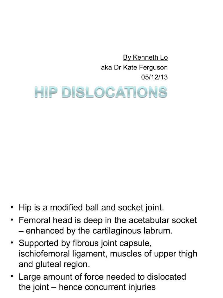 Hip Dislocations | PDF