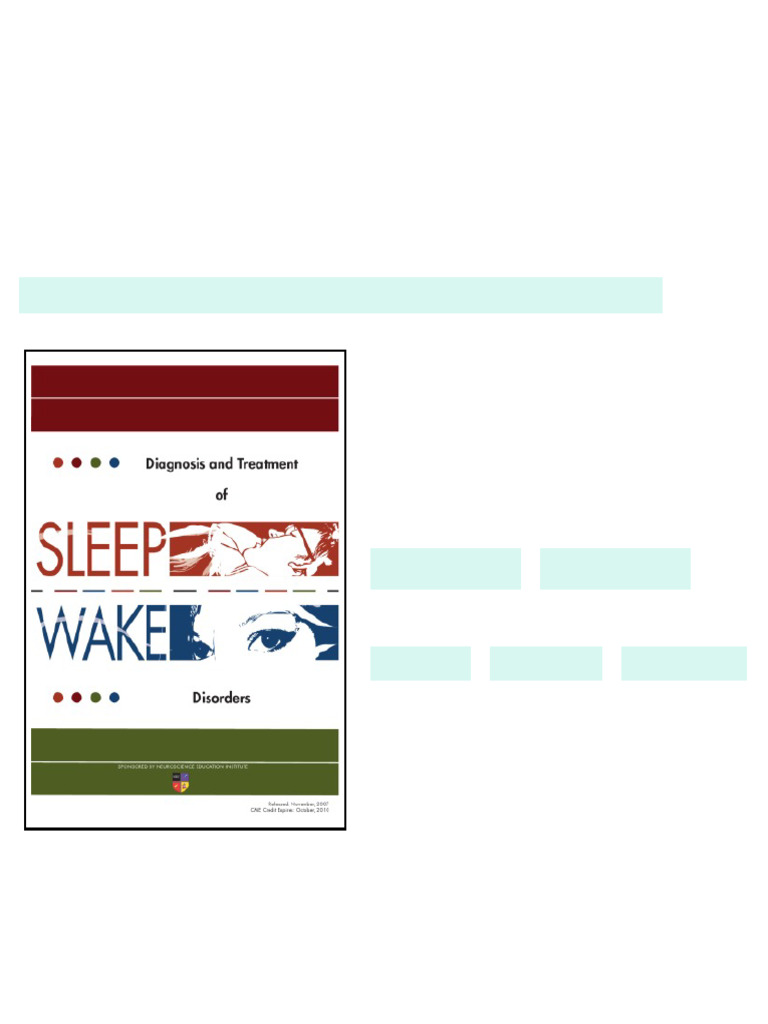 (Ebook) Diagnosis and Treatment of Sleep Wake Disorders by Neuroscience ...