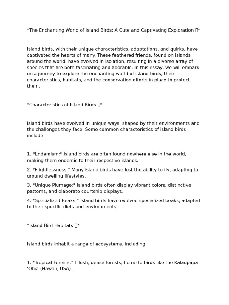 Island Birds | PDF | Birds | Island
