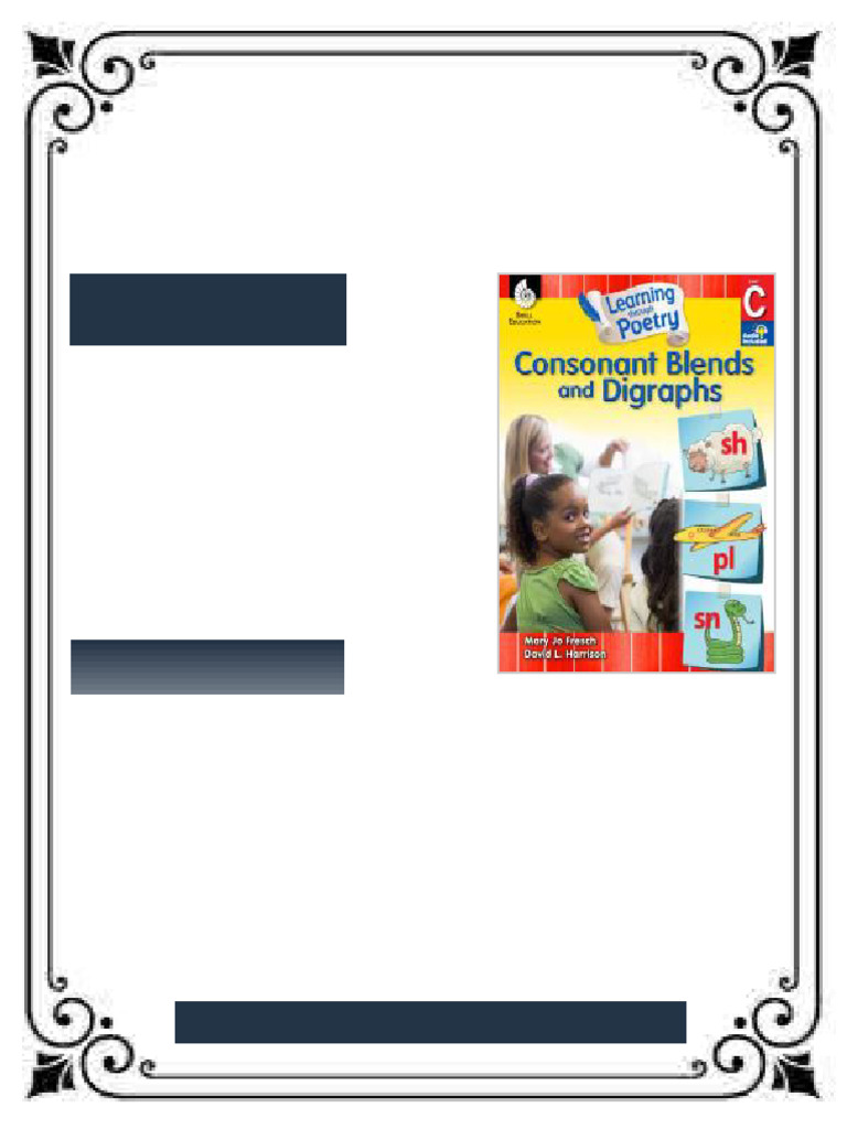 Learning Through Poetry Consonant Blends and Digraphs 1st Edition David ...