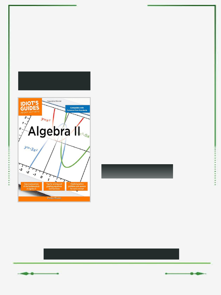 Idiot s Guides Algebra II First American Edition Wheater ebook enhanced ...