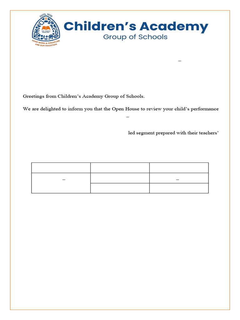 GIII-V Primary Third Quarter Open House 2025-26-1 | PDF