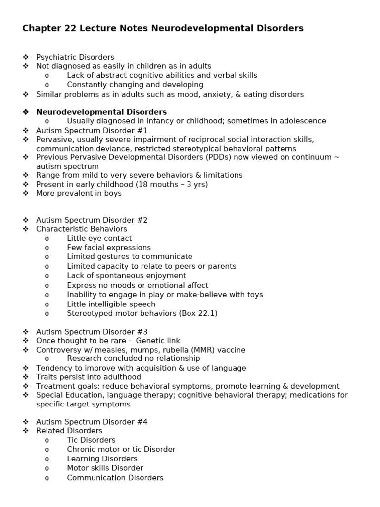 Neurodevelopmental Disorders Overview | PDF | Attention Deficit ...