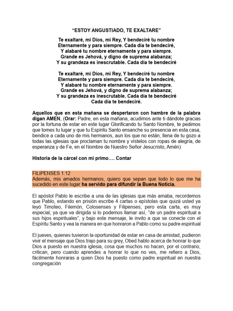 MIS PROBLEMAS Y SU PROPOSITO 18-06-23 | PDF | Epístola a los filipenses ...