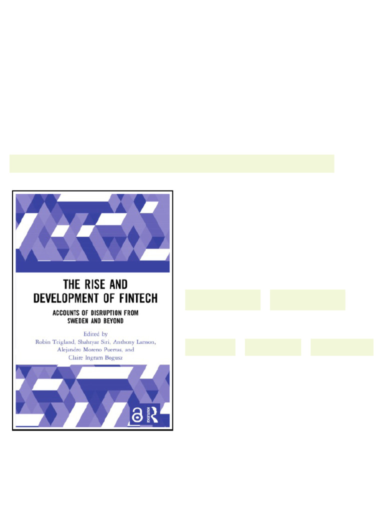 The Rise And Development Of Fintech Accounts Of Disruption From Sweden ...
