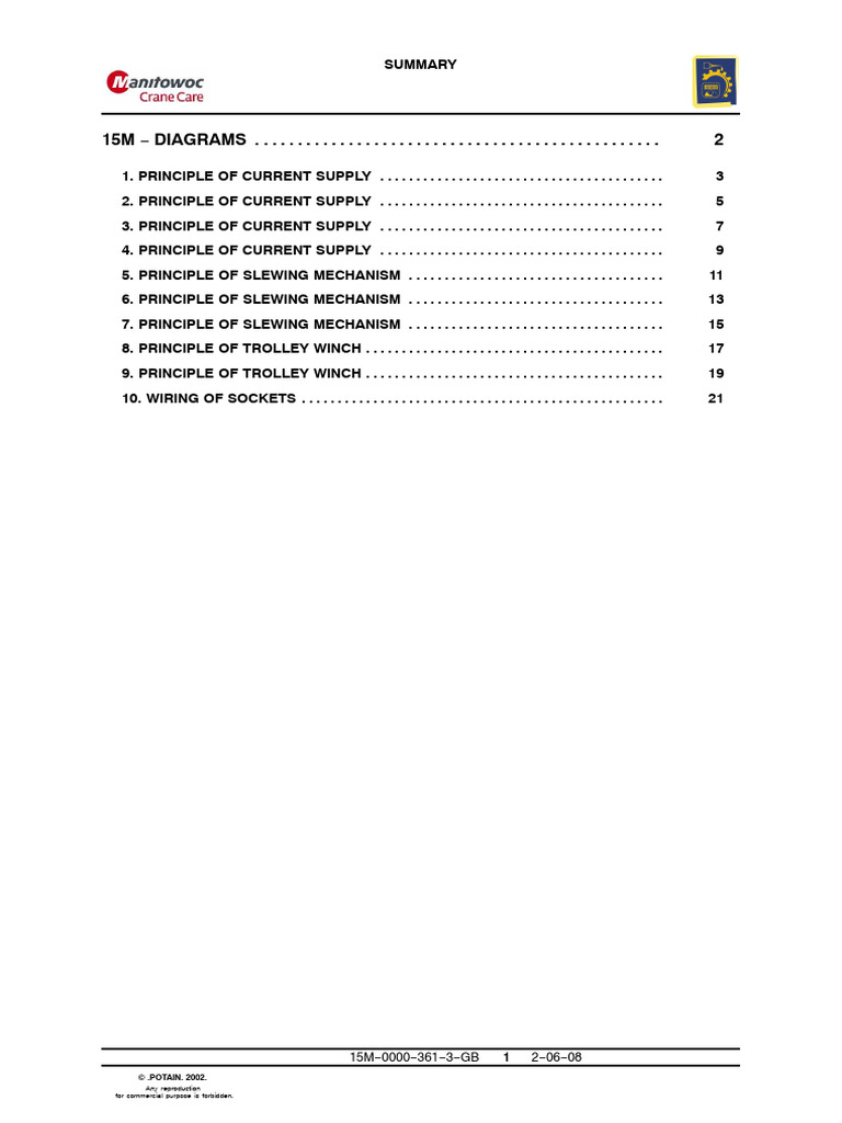 15m-0000-361-3 Cab Control Panel (Armoire-cabine) | PDF | Relay | Switch