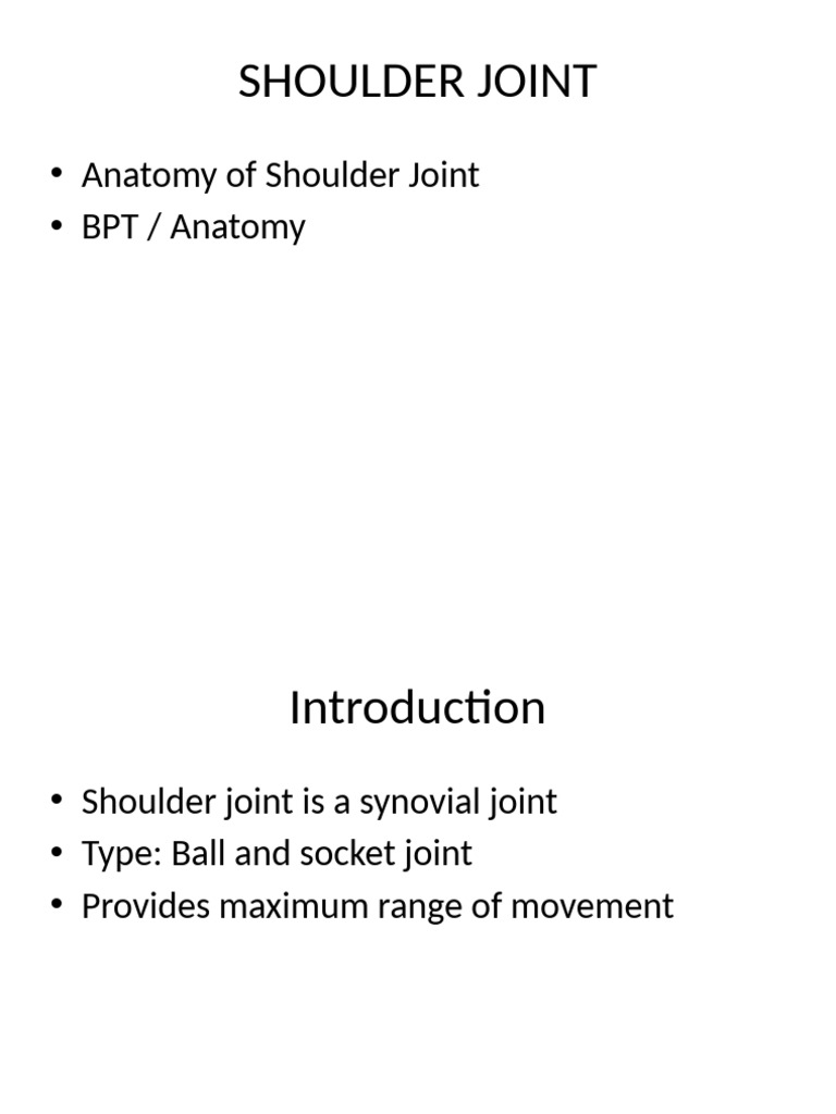 Shoulder Joint Same Format | PDF