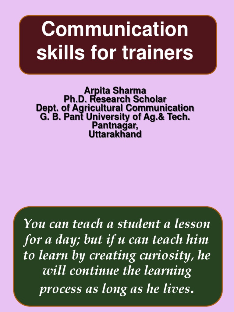 Communication Skills For Trainers | Download Free PDF | Communication ...