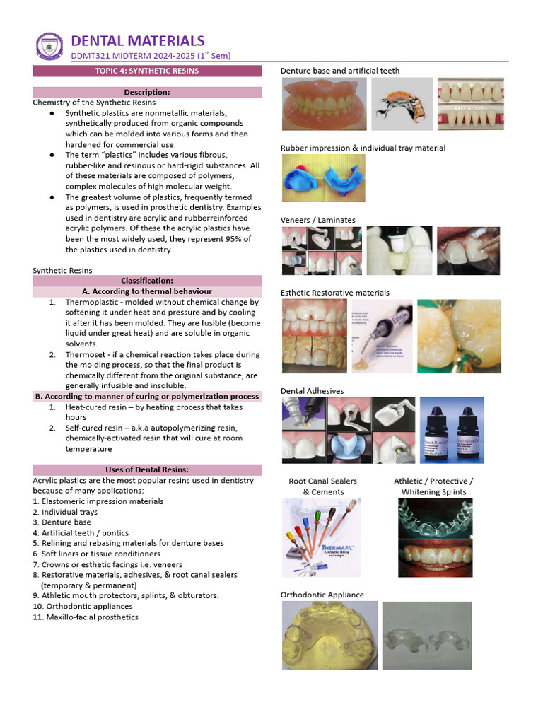 2 Midterm Dent Mat | PDF | Dentures | Poly(Methyl Methacrylate)