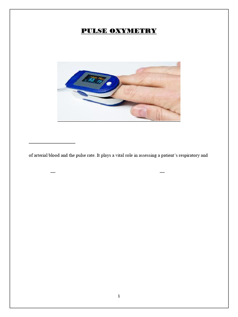 Pulse Oxymetry PDF | PDF | Physiology | Medical Specialties