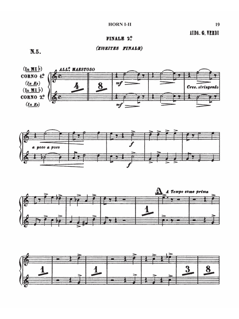 CORNO 1° 2° AIDA Marcia trionfale G.Verdi | PDF