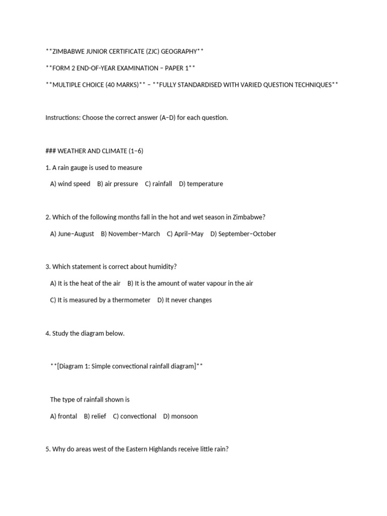 Zimbabwe Junior-wps Office | PDF | Rain | Precipitation