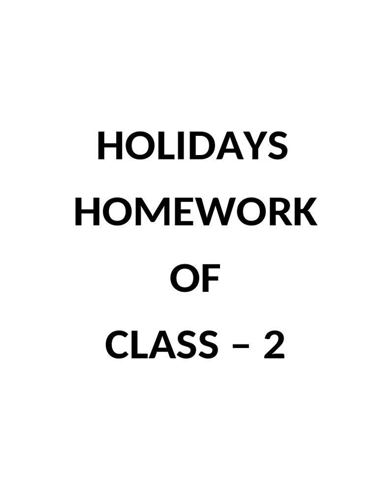 Class 2 Winter Holidays Homework 2025-26 (1) | PDF