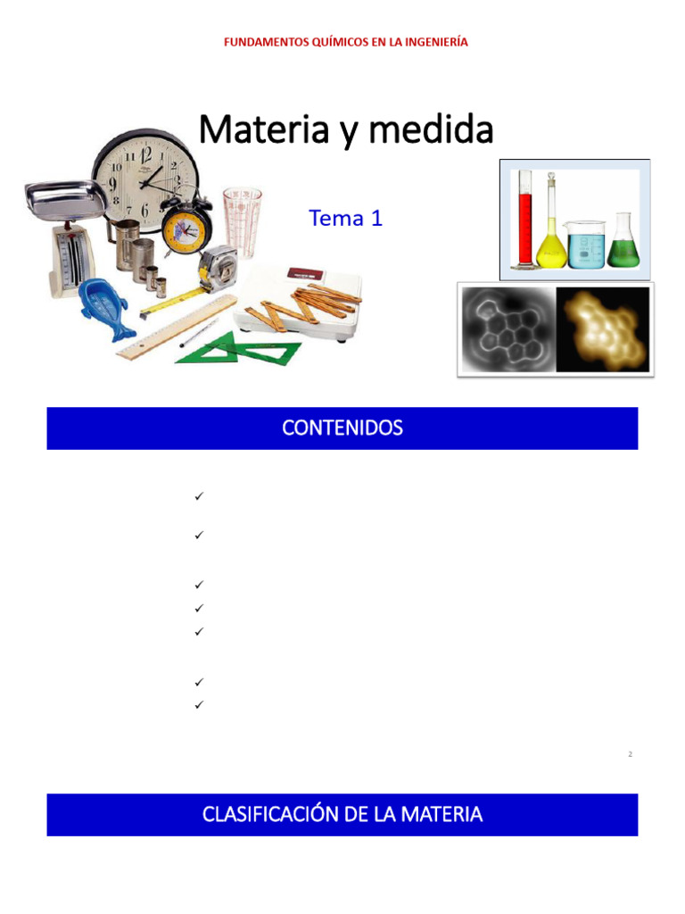 Tema 1 - Materia y medida Quimica 1 | PDF | Compuestos químicos | Mezcla