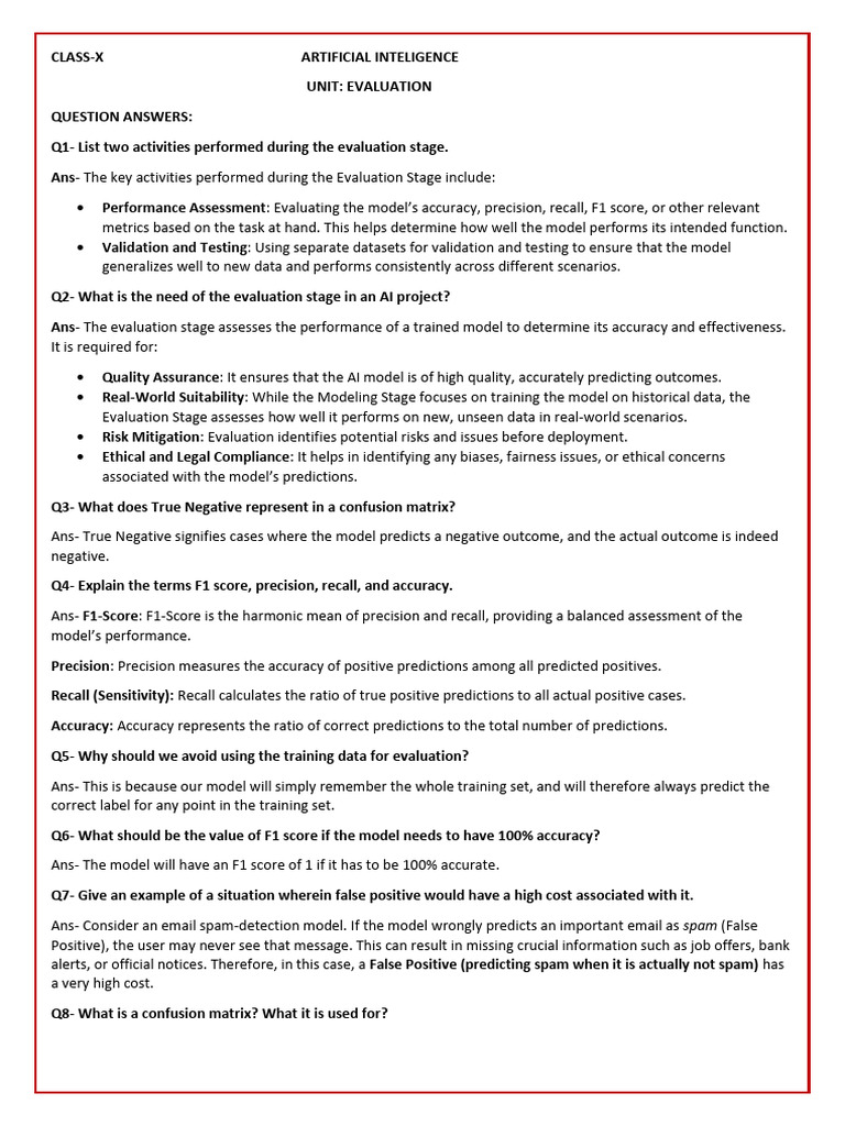 AI Evaluation Stage Insights and Metrics | PDF | Accuracy And Precision ...