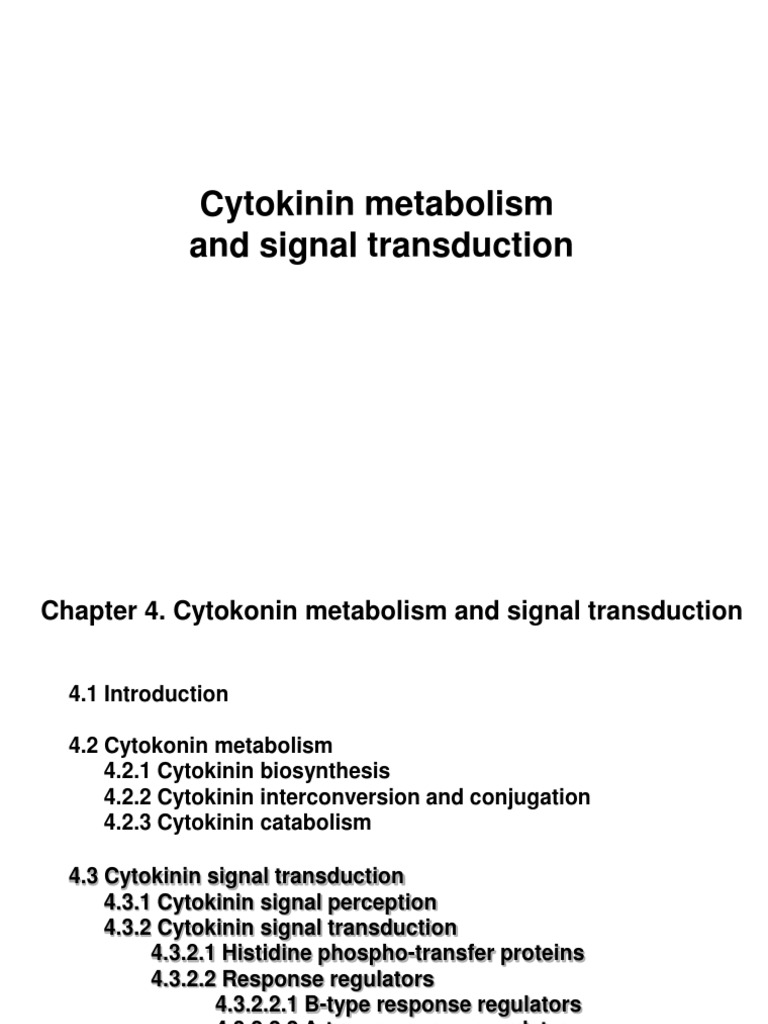 Cytokinin Metabolism and Signal Transduction | PDF | Cell Signaling | Signal Transduction