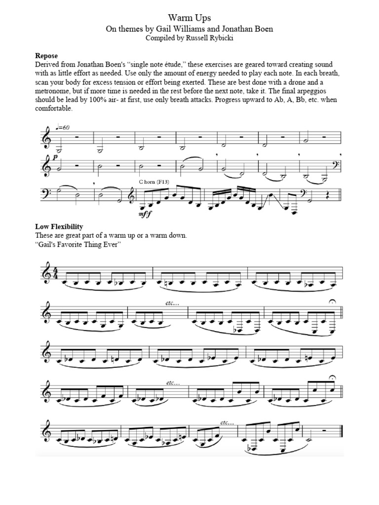 Northwestern Horn Exercises | PDF
