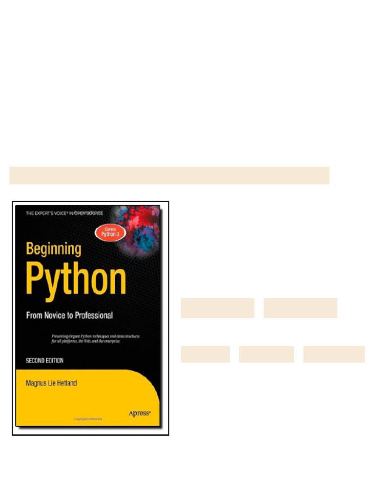 (Ebook) Beginning Python: From Novice to Professional, 2nd Edition by Magnus Lie Hetland ISBN ...