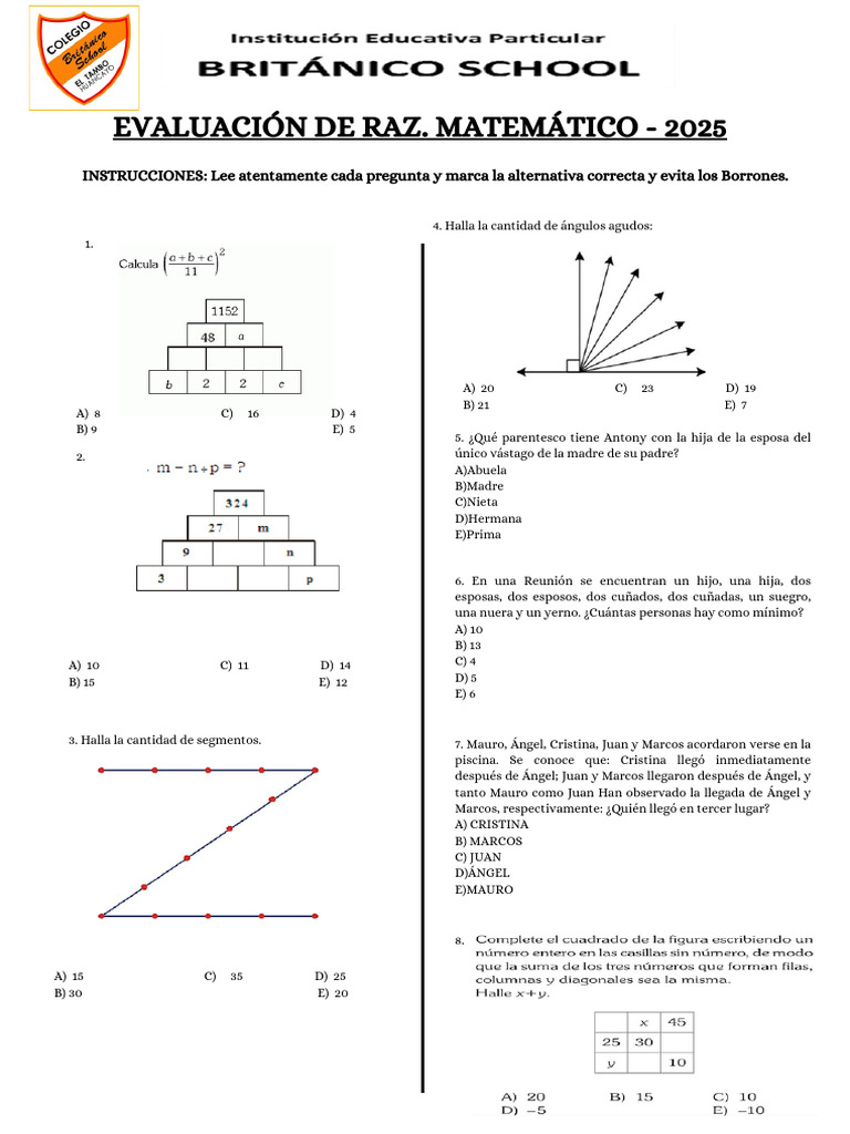 Examenes Honestidad 6to y 5to (2) | PDF