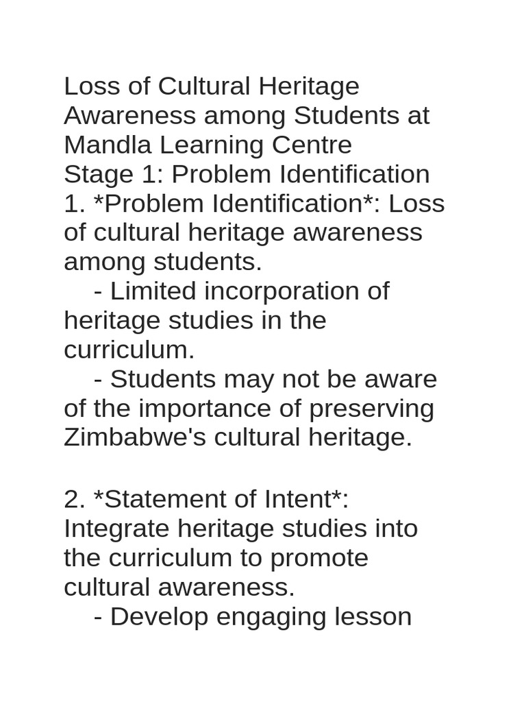Heritage Project | PDF | Cognition | Learning