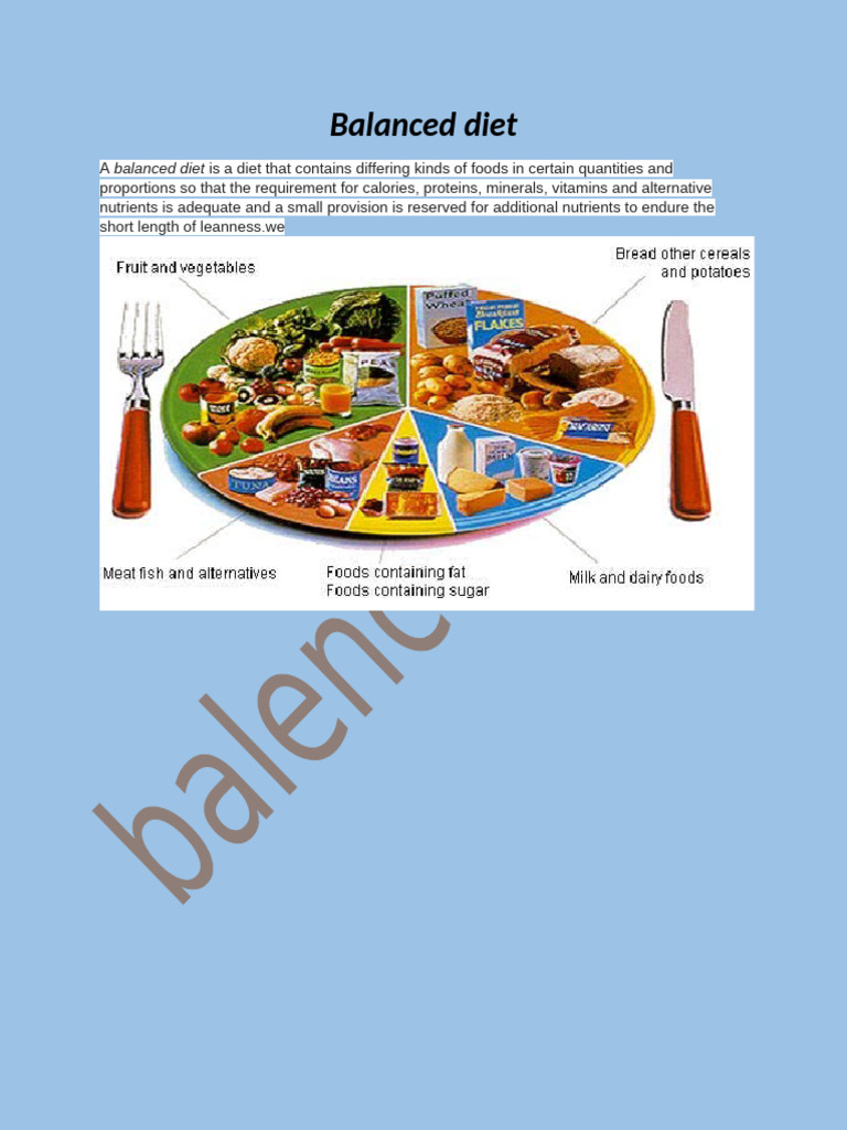 Balanced Diet 2 | PDF