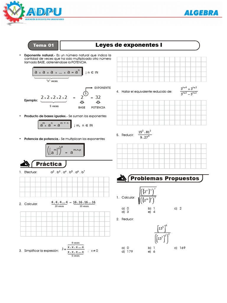 libro de algebra | PDF | Exponenciación | Factorización