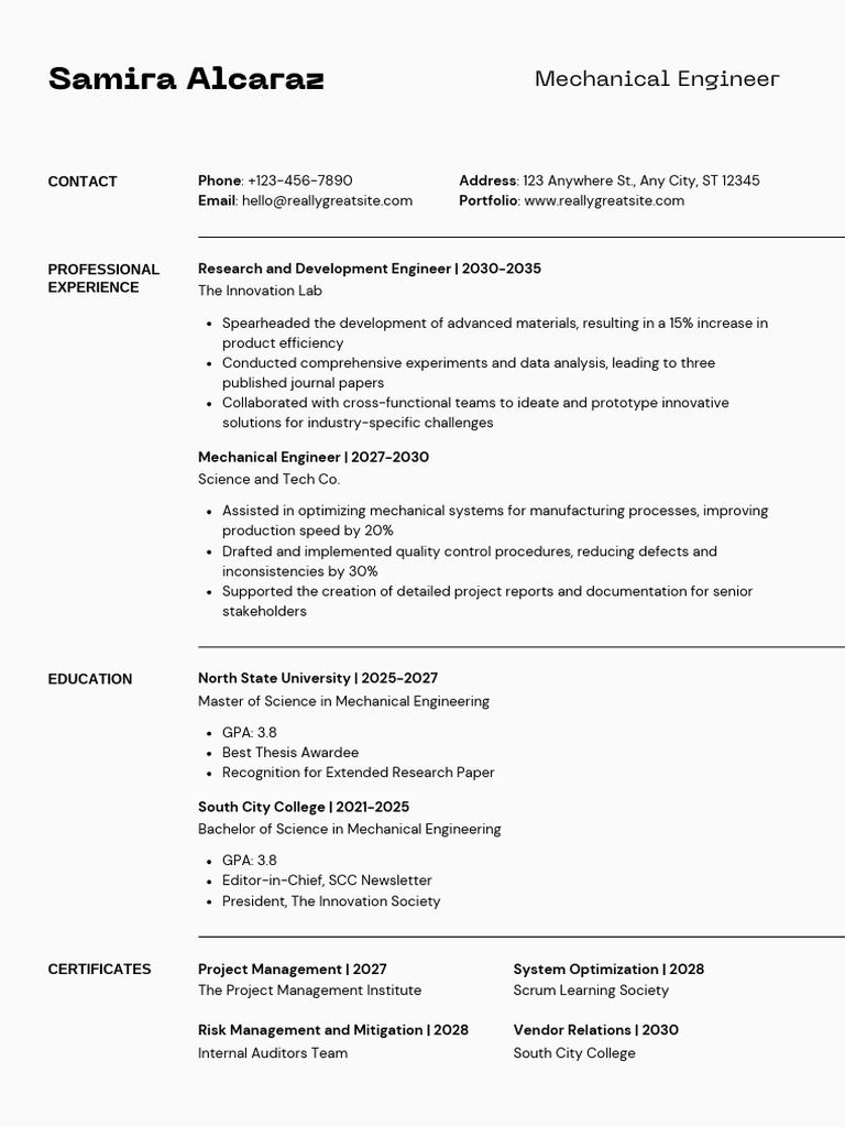 Science and Engineering Resume in White Black Simple Style_20251221 ...