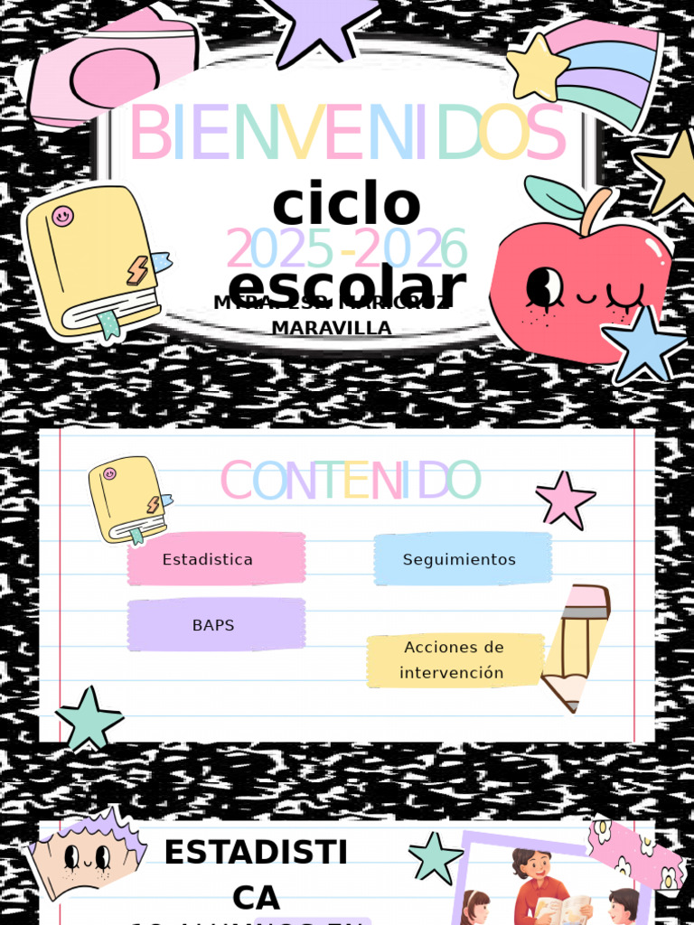 Presentación Educativa Inicio de Clases Forma de Trabajo Ilustrada Kawaii Negro y Tonos Pastel | PDF