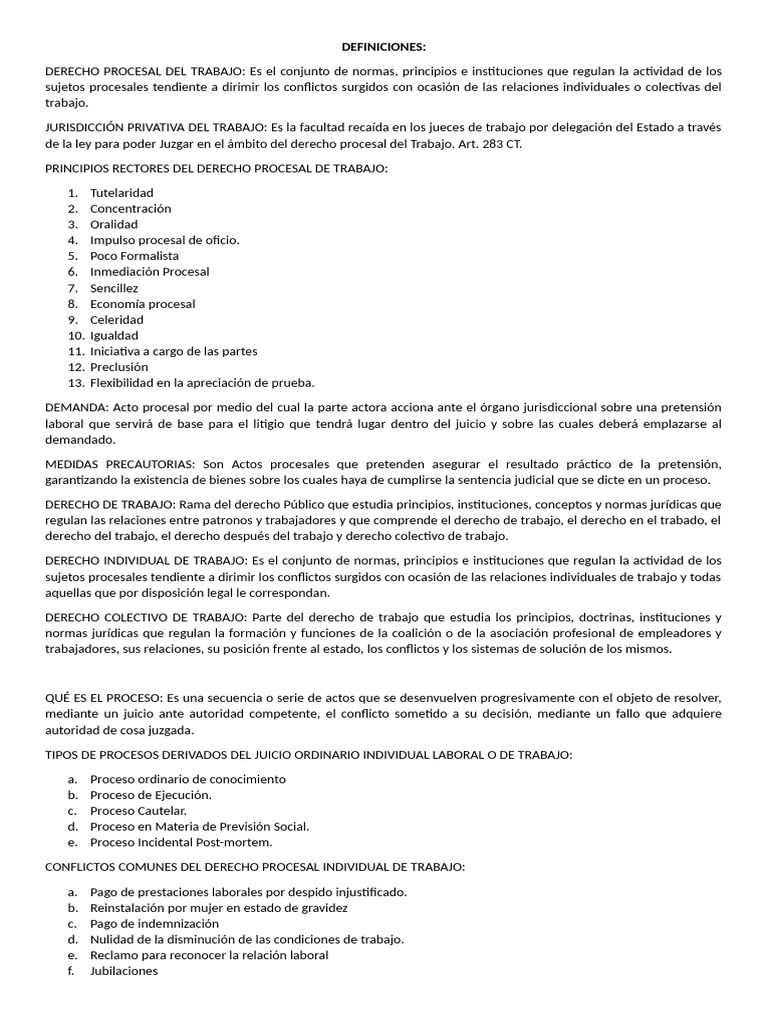 PROCESAL LABORAL ESTUDIAR | PDF | Ley procesal | Salario