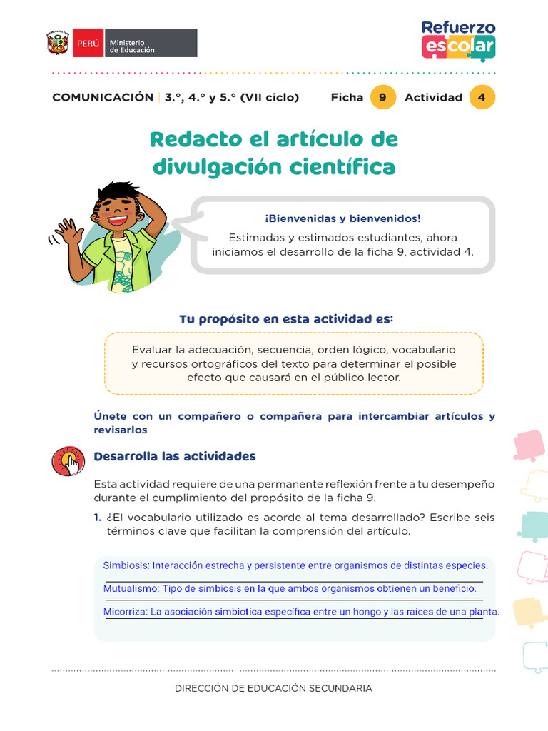 Ficha 9_ Act 04_com_vii Ciclo (2) | PDF | Aprendizaje | Comunicación humana