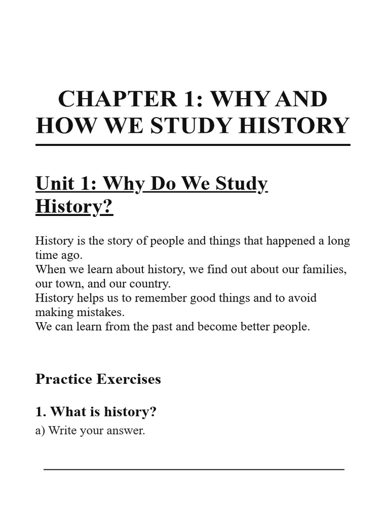 Basic 1 History Textbook - Chapter 1 | PDF