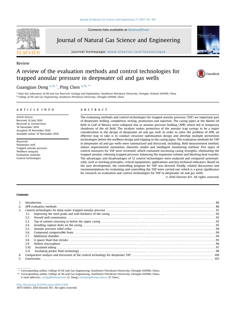 A Review of the Evaluation Methods and Control Technologies For | PDF ...