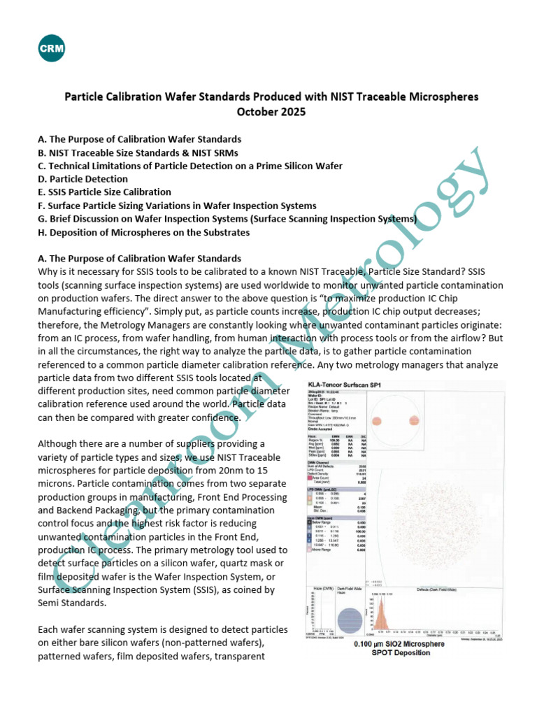 NIST Traceable Particle Calibration Standards | PDF | Wafer ...