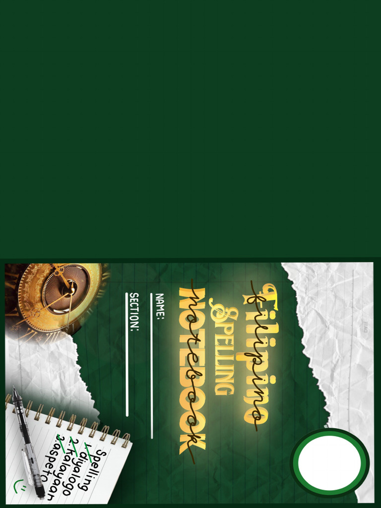 Filipino Front Page Notebook. | PDF