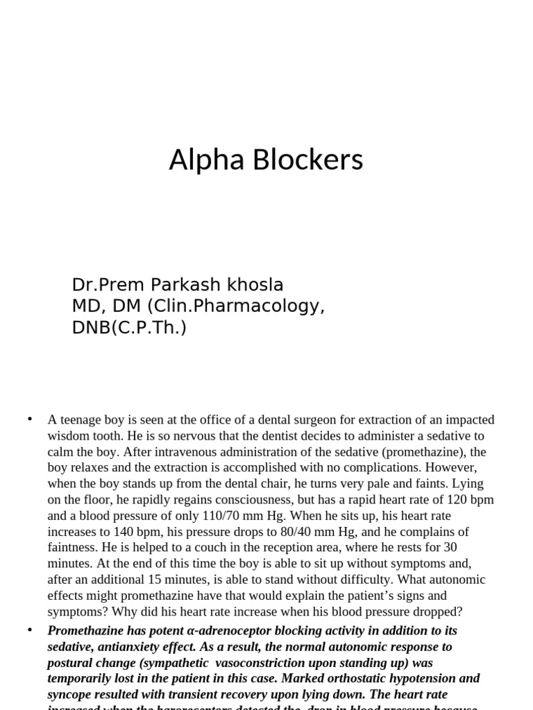 9.Alpha Blockers | PDF | Urinary Incontinence | Urination