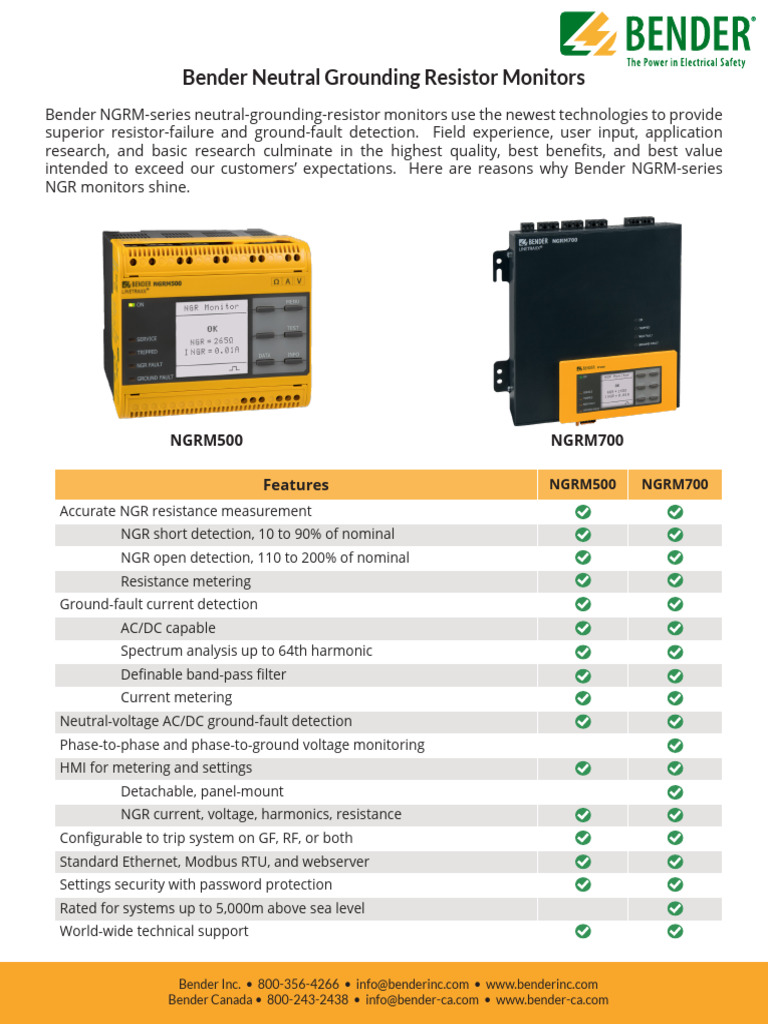 Bender NGRM Features | PDF | Alternating Current | Electric Power
