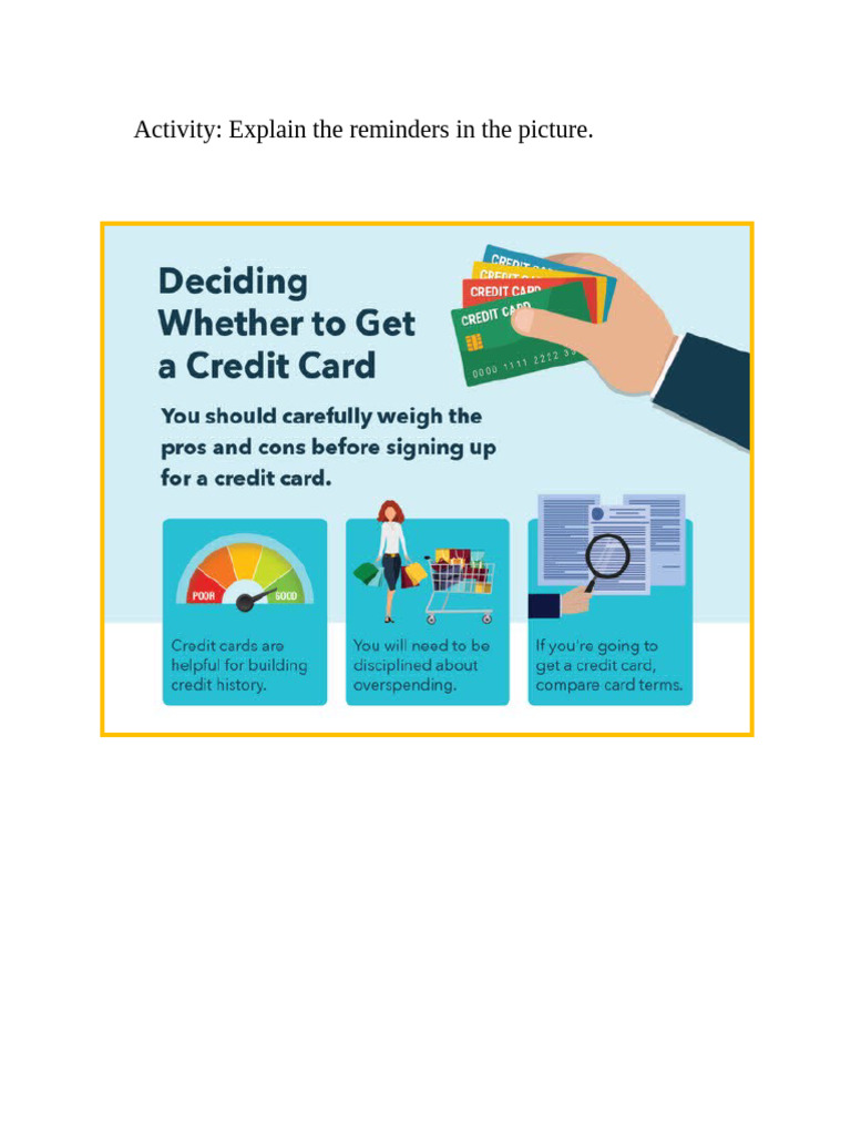 Explain the Reminders in the Picture Credit and Collection Activity | PDF