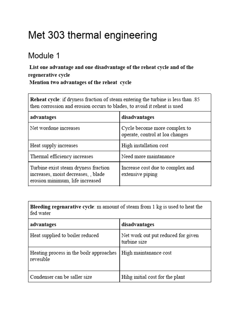 Met 303 Thermal Engineering | PDF | Turbine | Steam