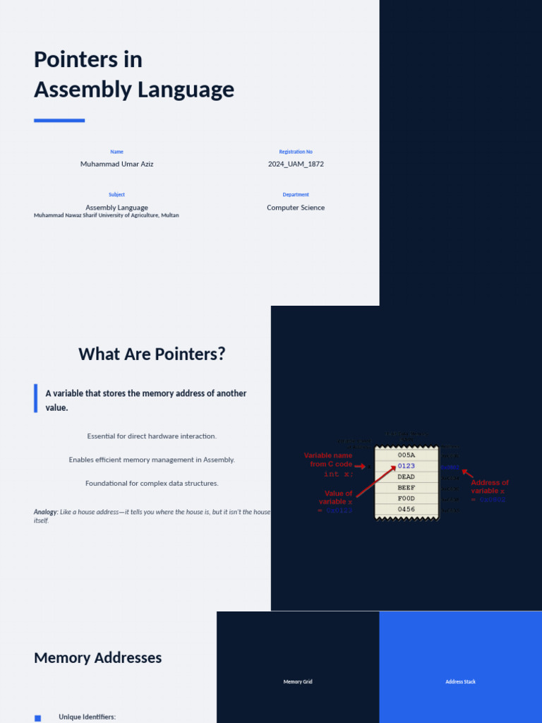 Understanding Pointers in Assembly Language | PDF | Pointer (Computer ...