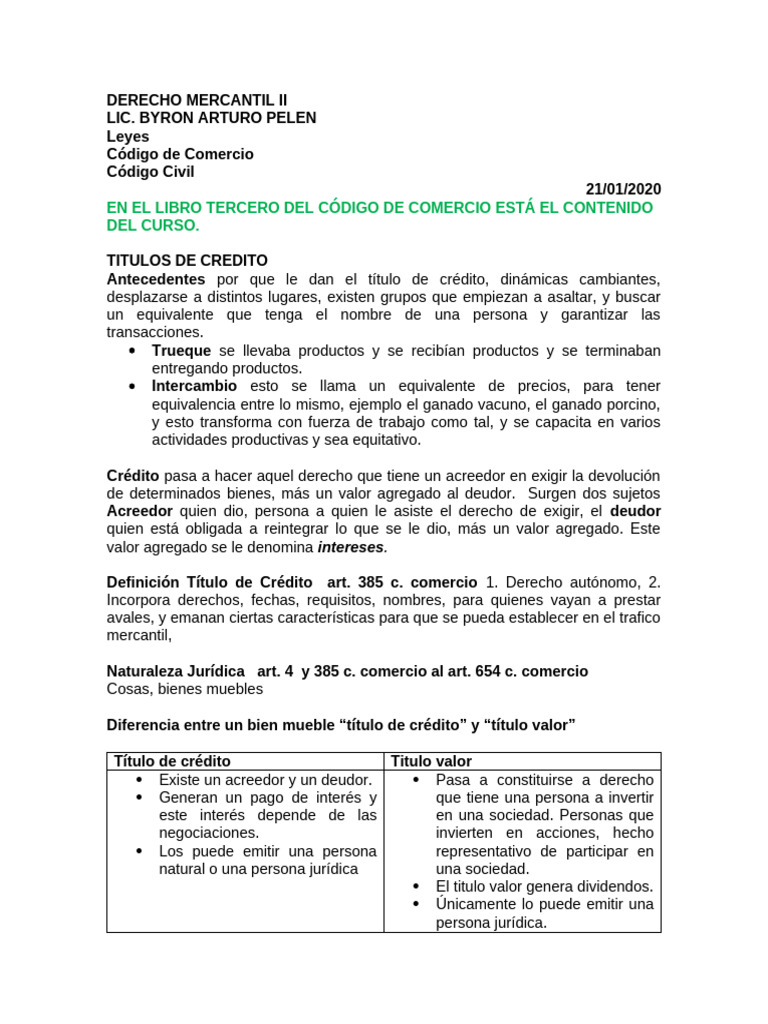 Mercantil II 1er parcial | PDF | Cheque | Instrumento negociable