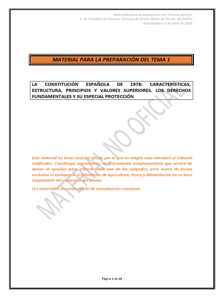 Tema 1 general TI | PDF | Derecho Constitucional | Constitución