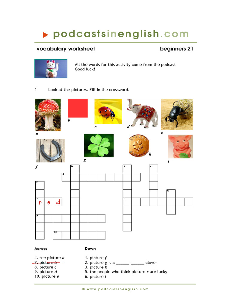 Luck Vocabulary Worksheet | PDF