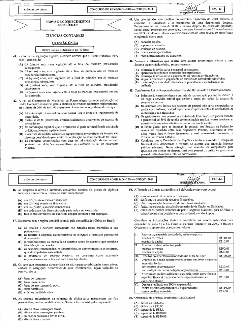 10.Prova EsFCEx Contabeis 2010 | PDF