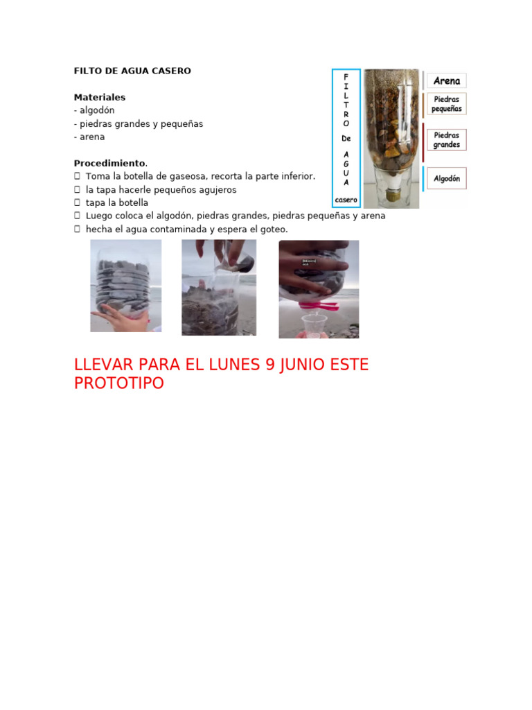 Filto de Agua Casero | PDF