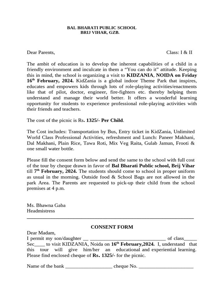 Bbps Kidzania Class i & II on 16 Feb 2024 | PDF